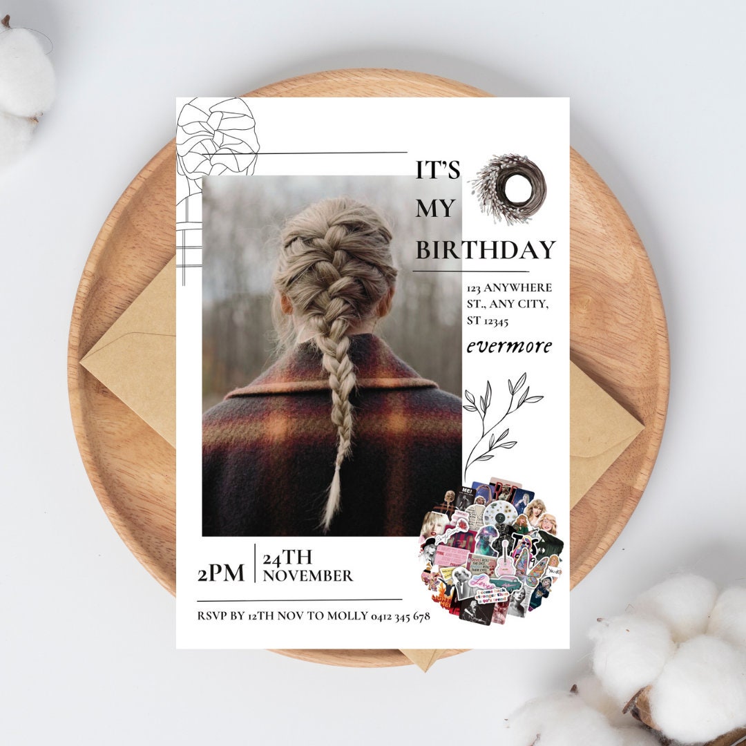 Swift Swiftie Fan Birthday Invitation Canva Editable - Etsy