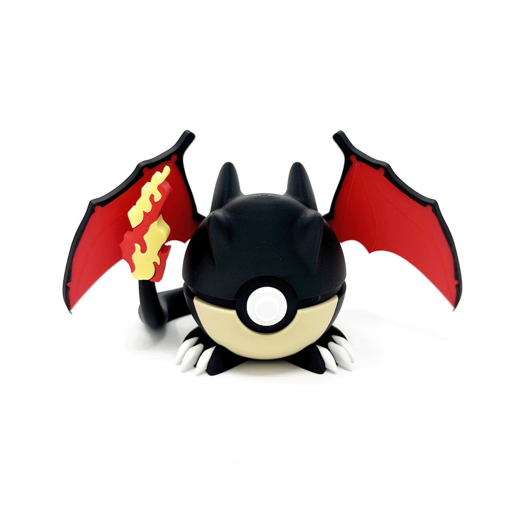 Shiny Charizard #0006 Themed Pokeball, 3D Printed, Pokemon Collectable ...