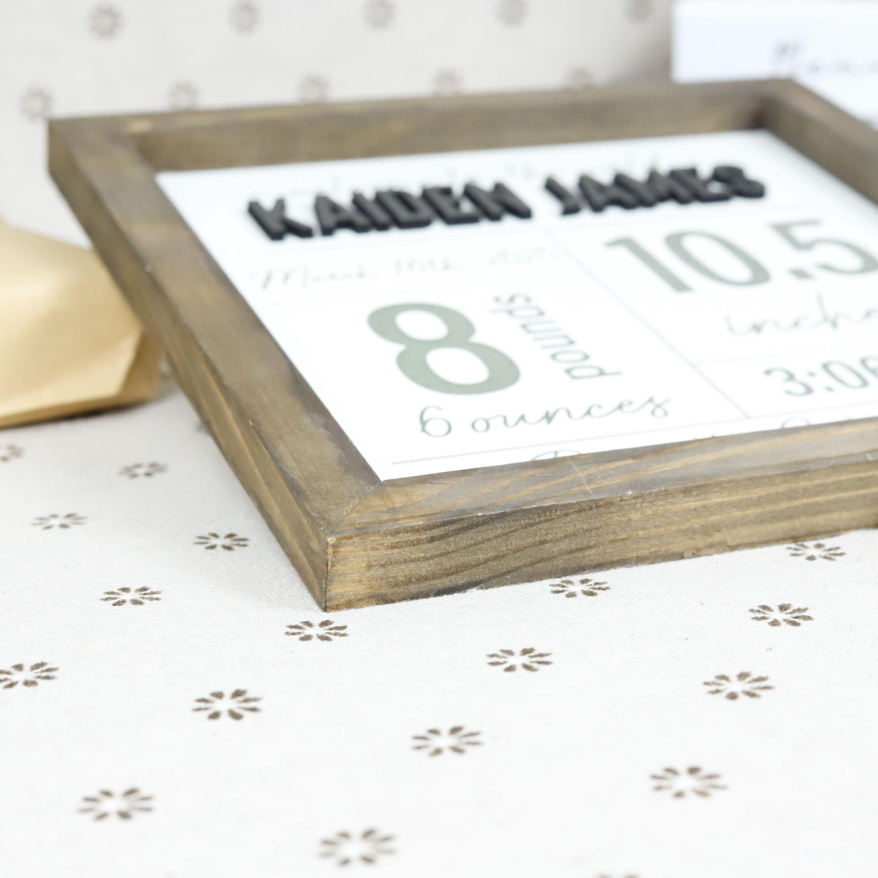 Custom Birth Statistics Wood Sign, Personalized Nursery Baby Name Sign ...