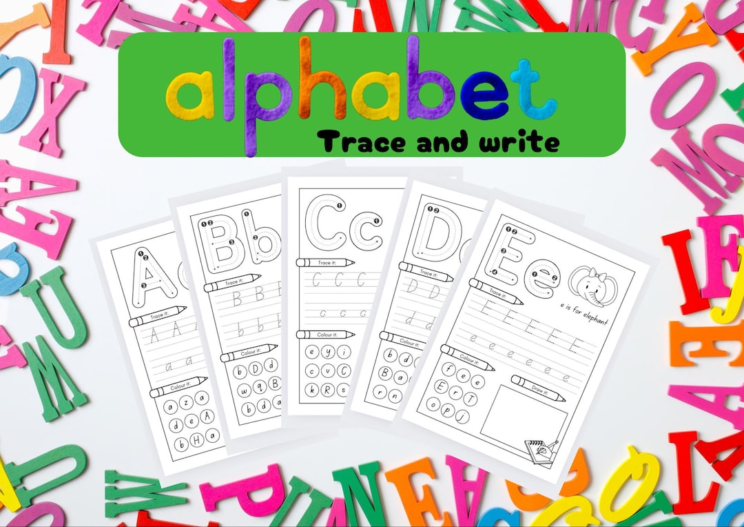 Alphabet Writing Guide PDF Files for Kids and Adults Alphabet to Trace ...