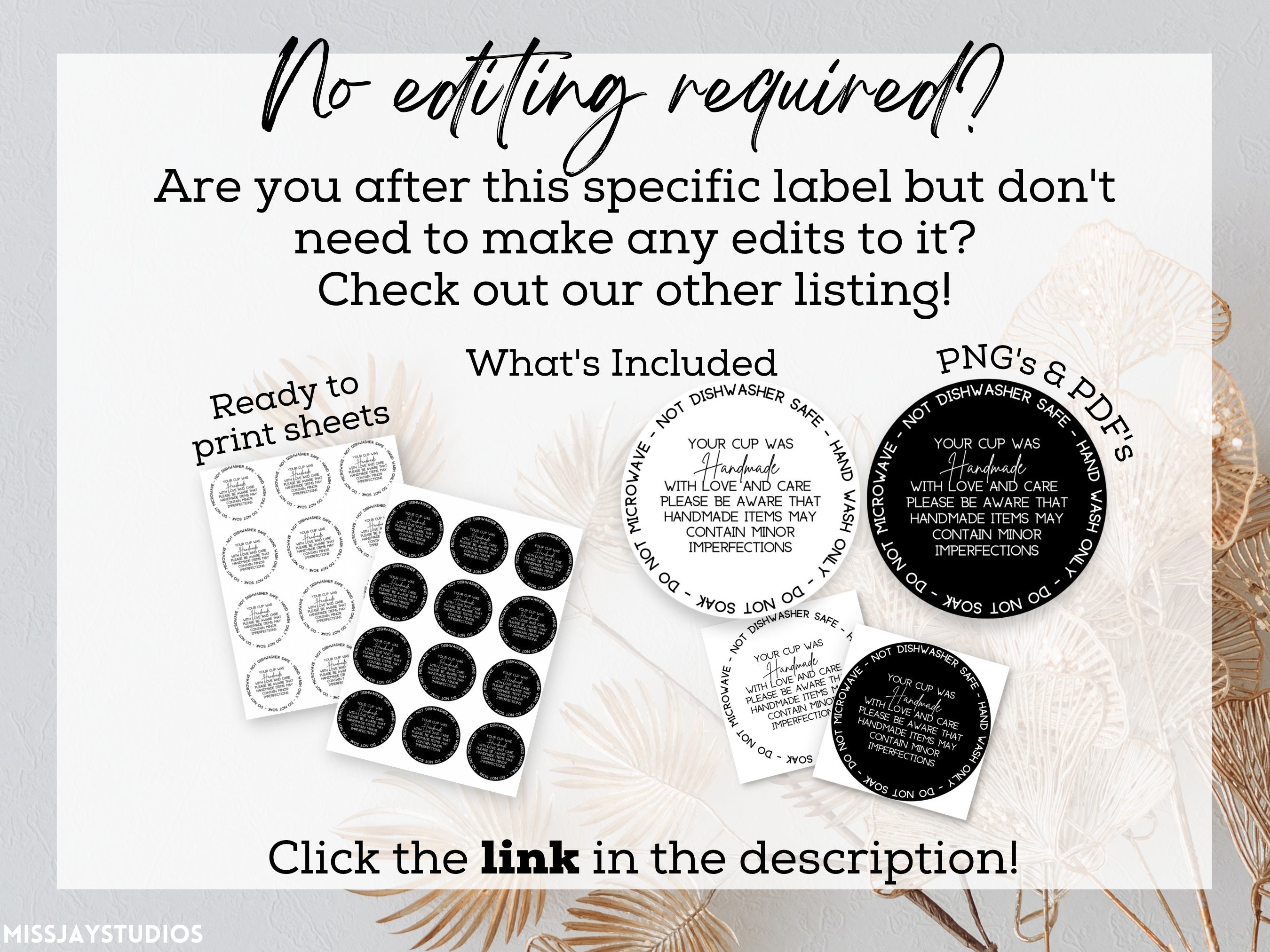 Care Instructions for Vinyl Mugs, Tumbler Cup Care Label, Editable ...