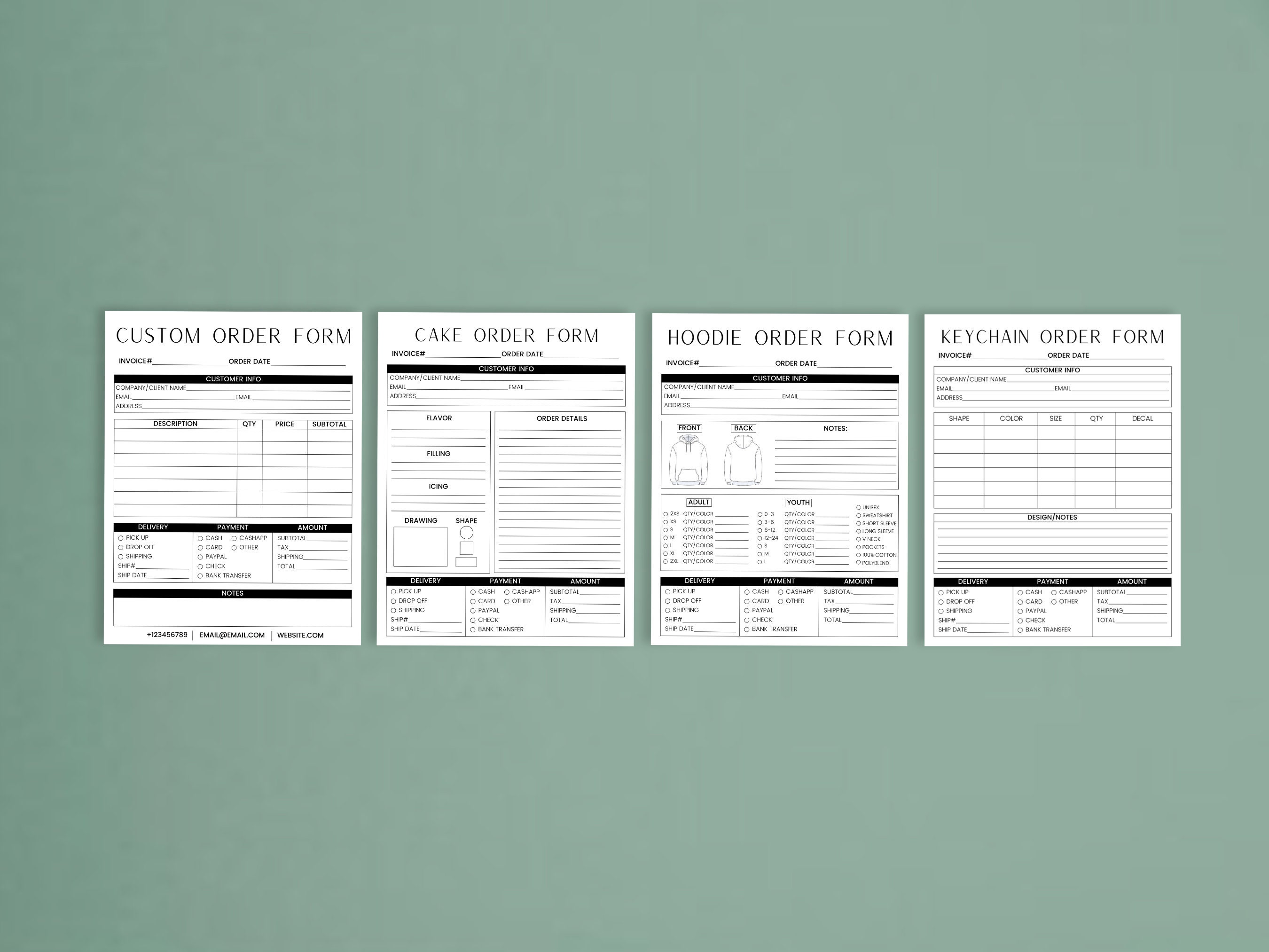 Order Form Bundle, Editable Order Form, Invoice Template, Printable ...