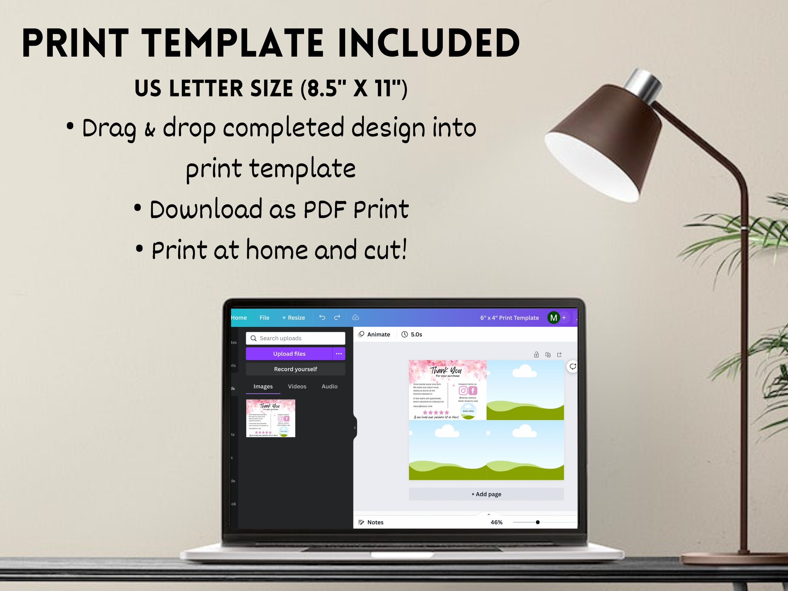 EDITABLE Business Thank You Card, DIY Small Business Thank You Template ...