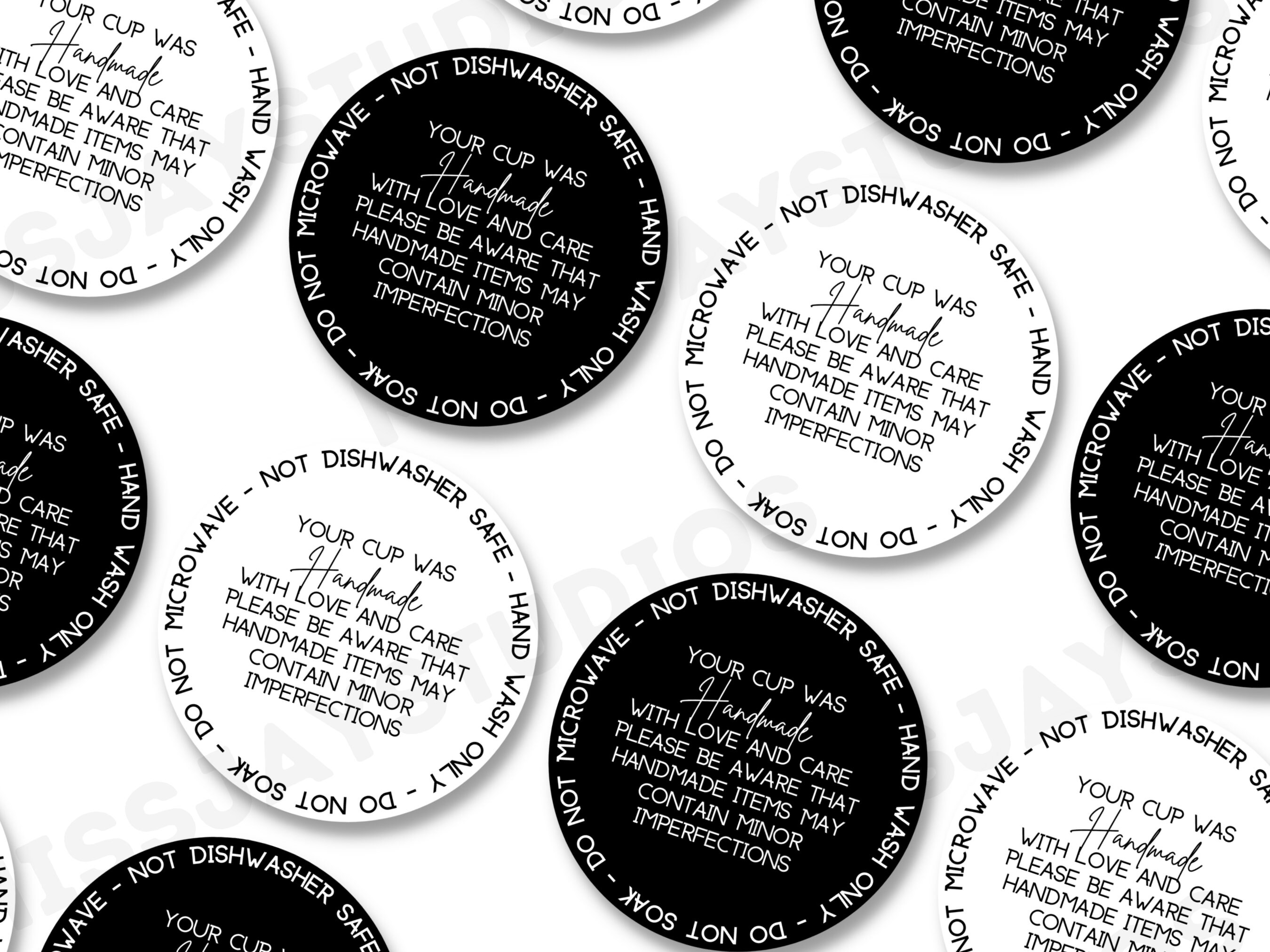 Care Instructions for Vinyl Mugs, Tumbler Cup Care Label, Editable ...