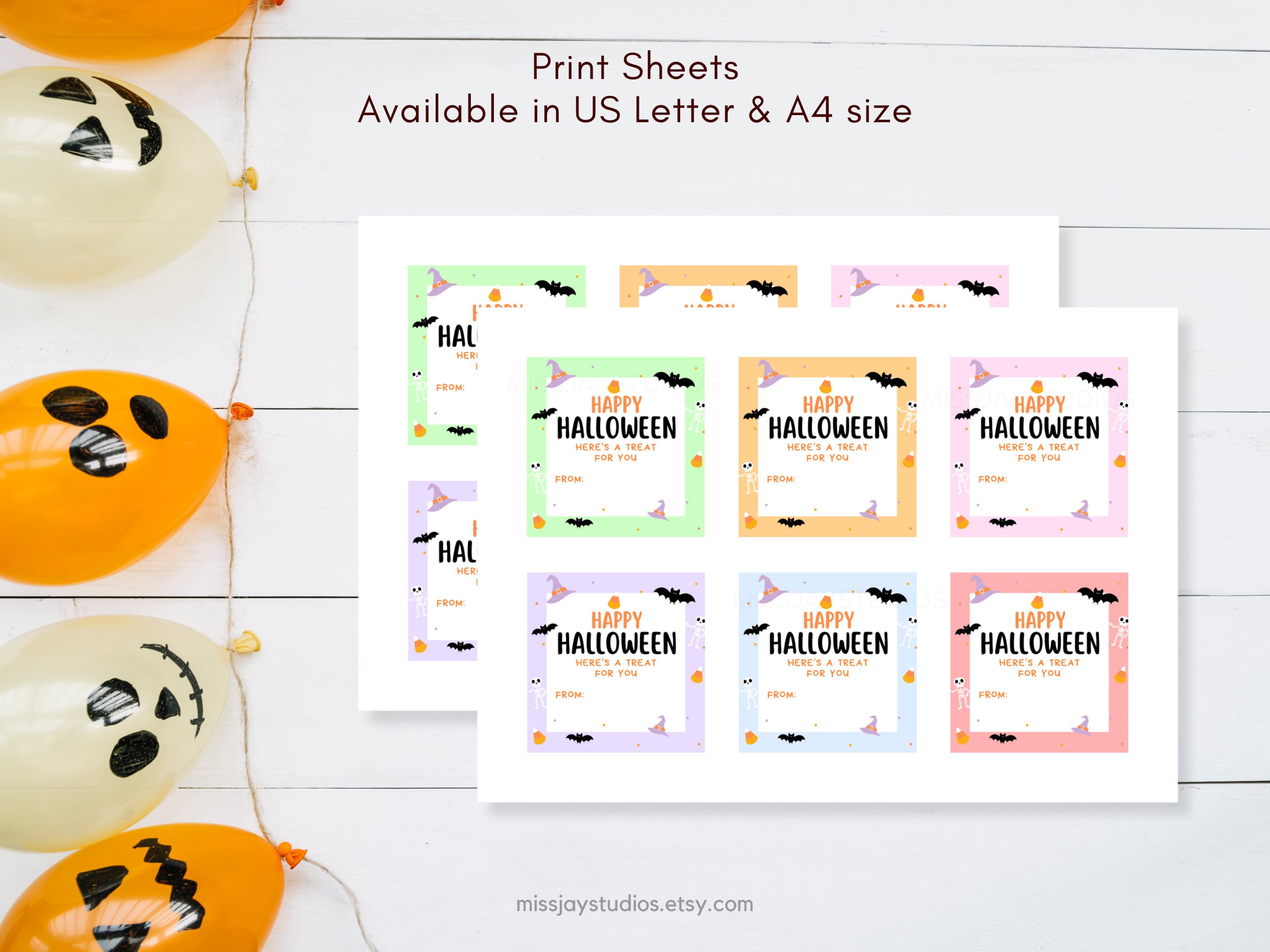 Halloween Treat Gift Tag Instant Download Happy Halloween Trick or ...