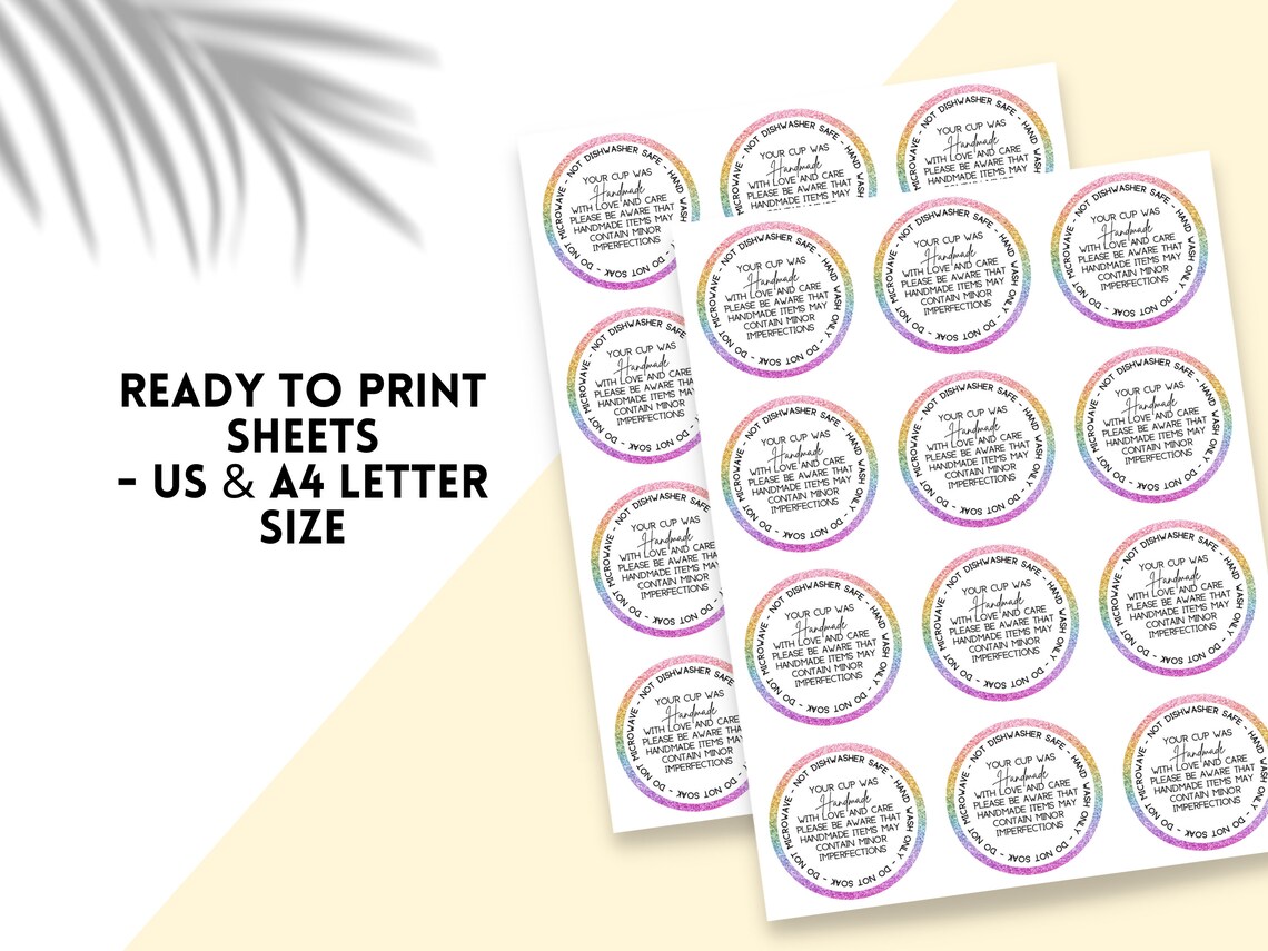 READY TO PRINT, Tumbler Printable Care Instruction Sticker, Washing ...