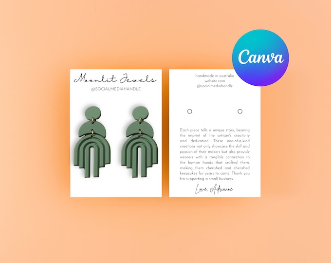 Necklace Display Card Template Set, Printable Necklace Cards Logo ...