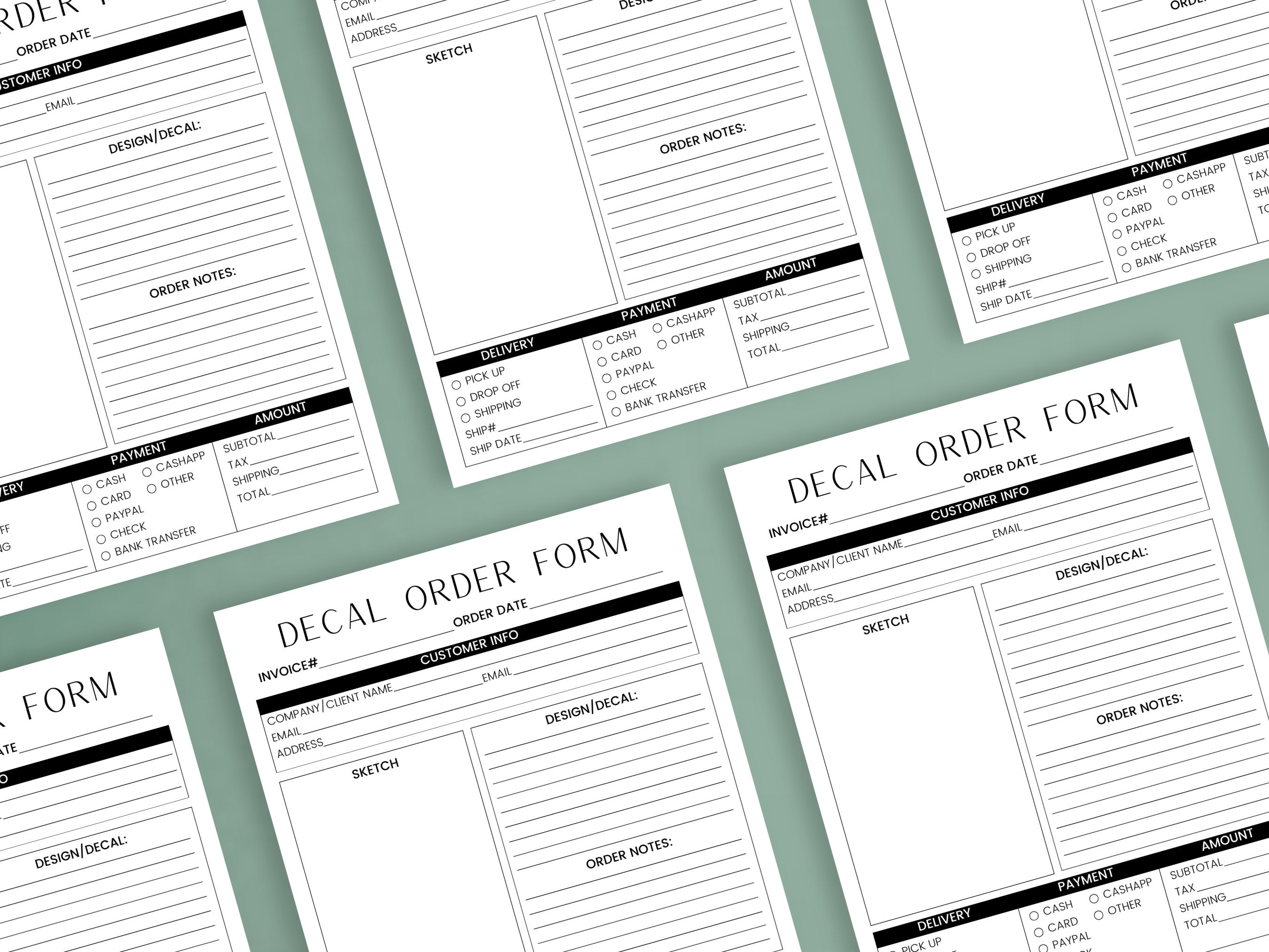 Editable Decal Order Form, Canva Template Business Template, Vinyl ...