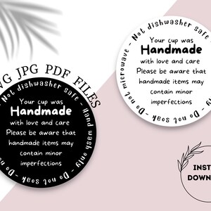 Round Care Instructions for Cup Care, Ready to Print Files, Tumbler Cup ...