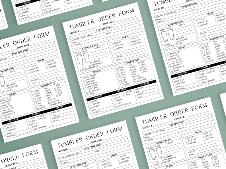 Editable Tumbler Order Form, Canva Template Business Template, Mug ...