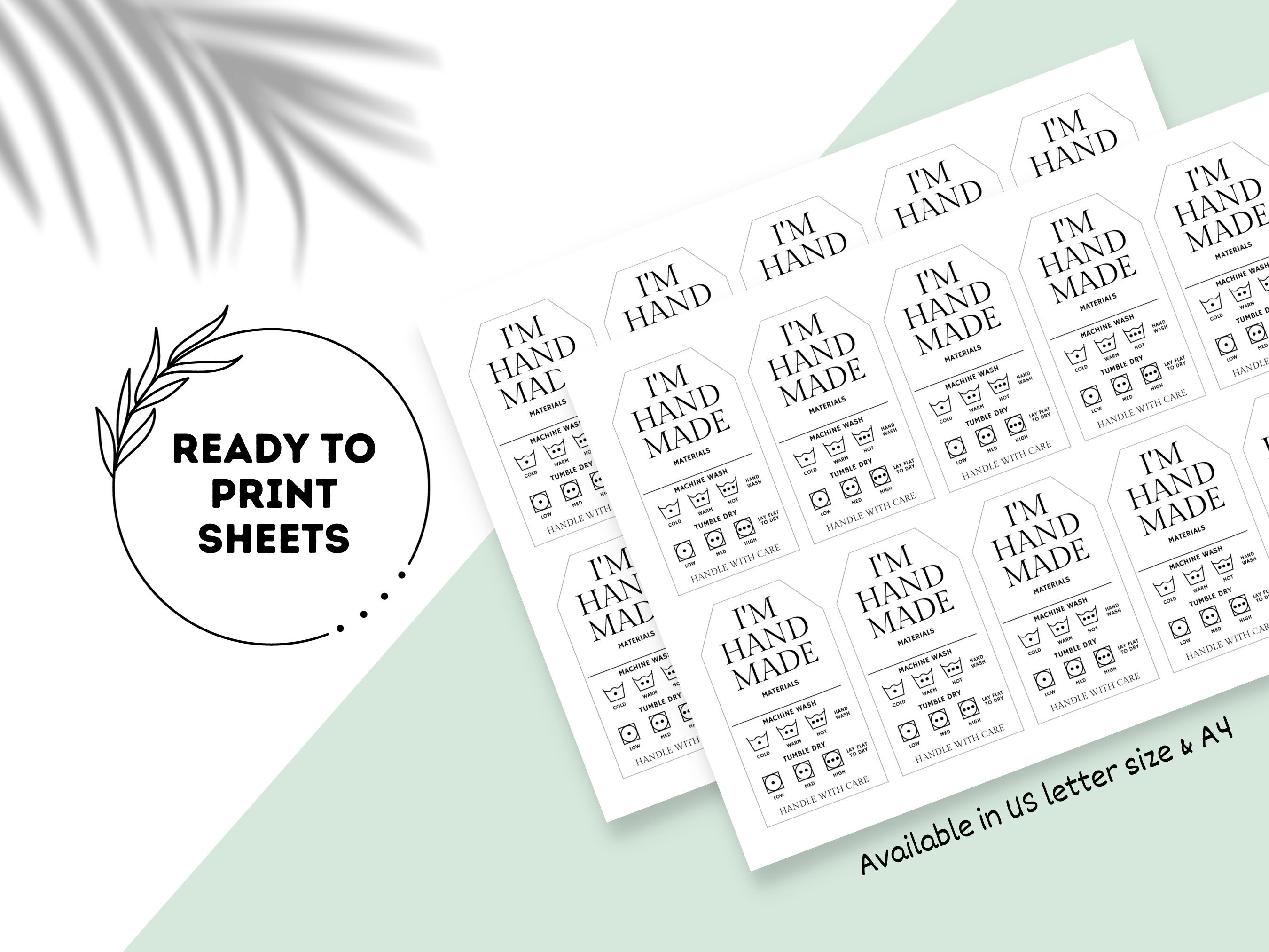 Instant Download Laundry Care Card Washing Instruction Label - Etsy