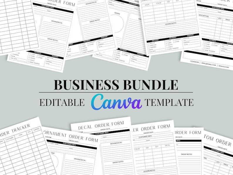 Order Form Bundle, Editable Order Form, Invoice Template, Printable ...