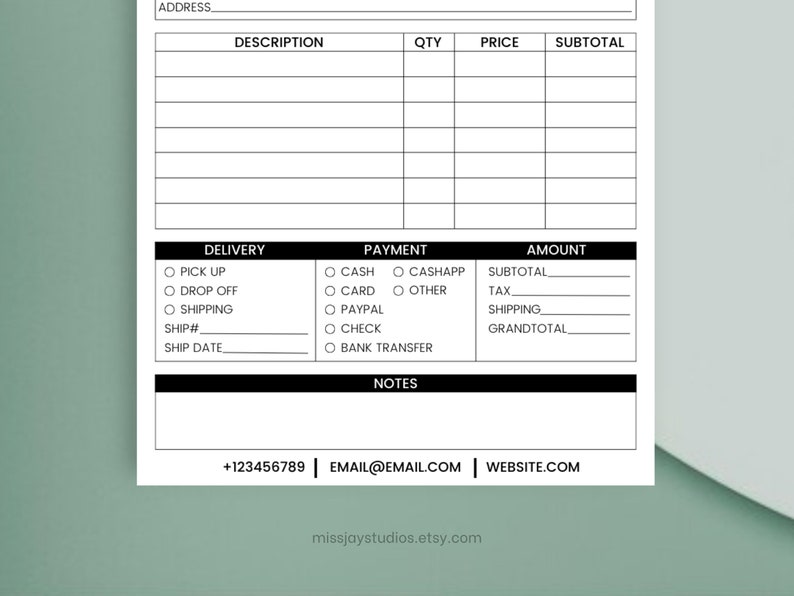 Custom Order Form Template, Editable Canva Fillable Form, Order Form ...