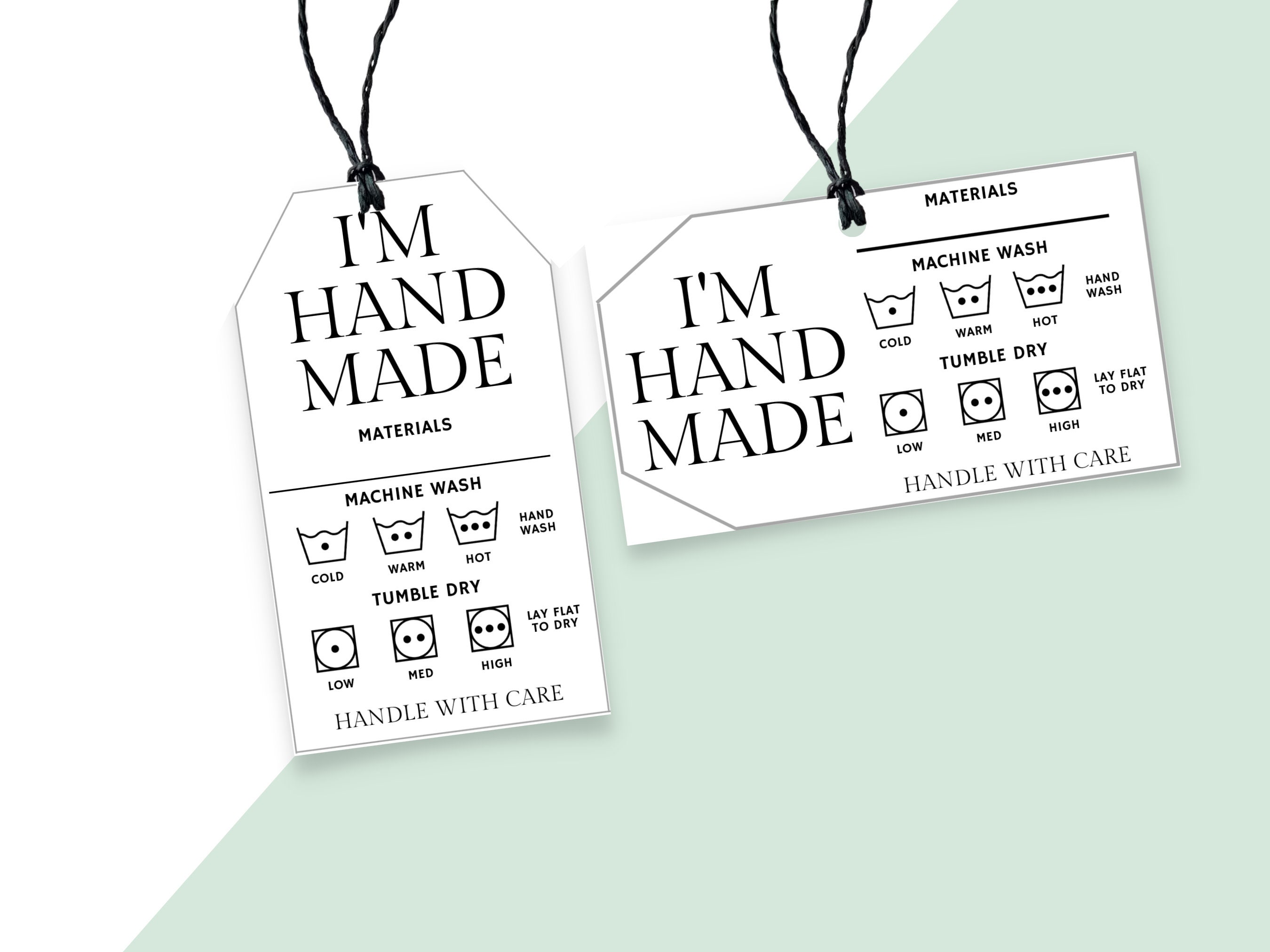 Instant Download Laundry Care Card Washing Instruction Label - Etsy