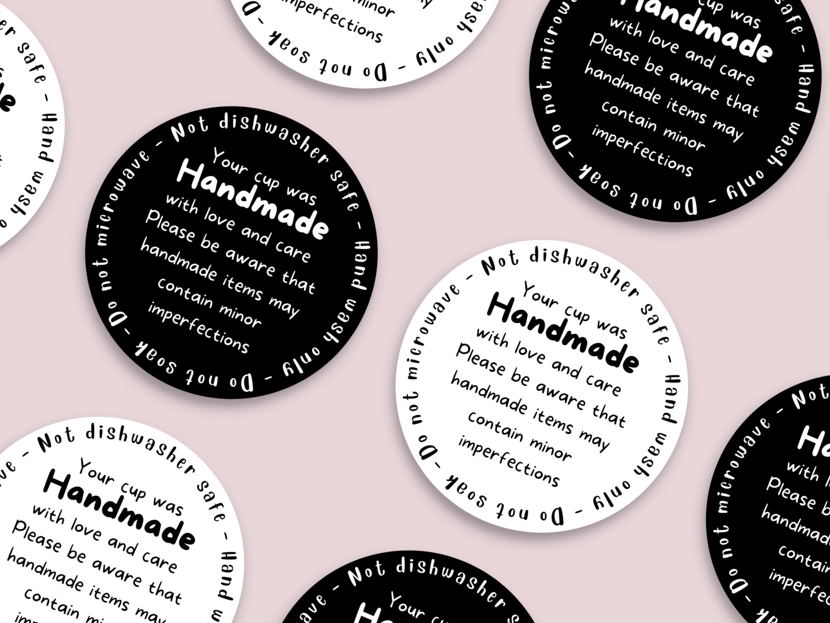 Round Care Instructions for Cup Care, Ready to Print Files, Tumbler Cup ...