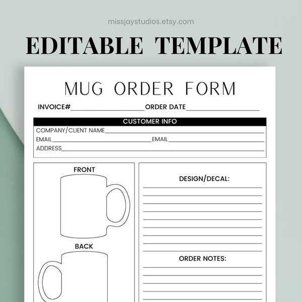 Cup Order Form - Etsy