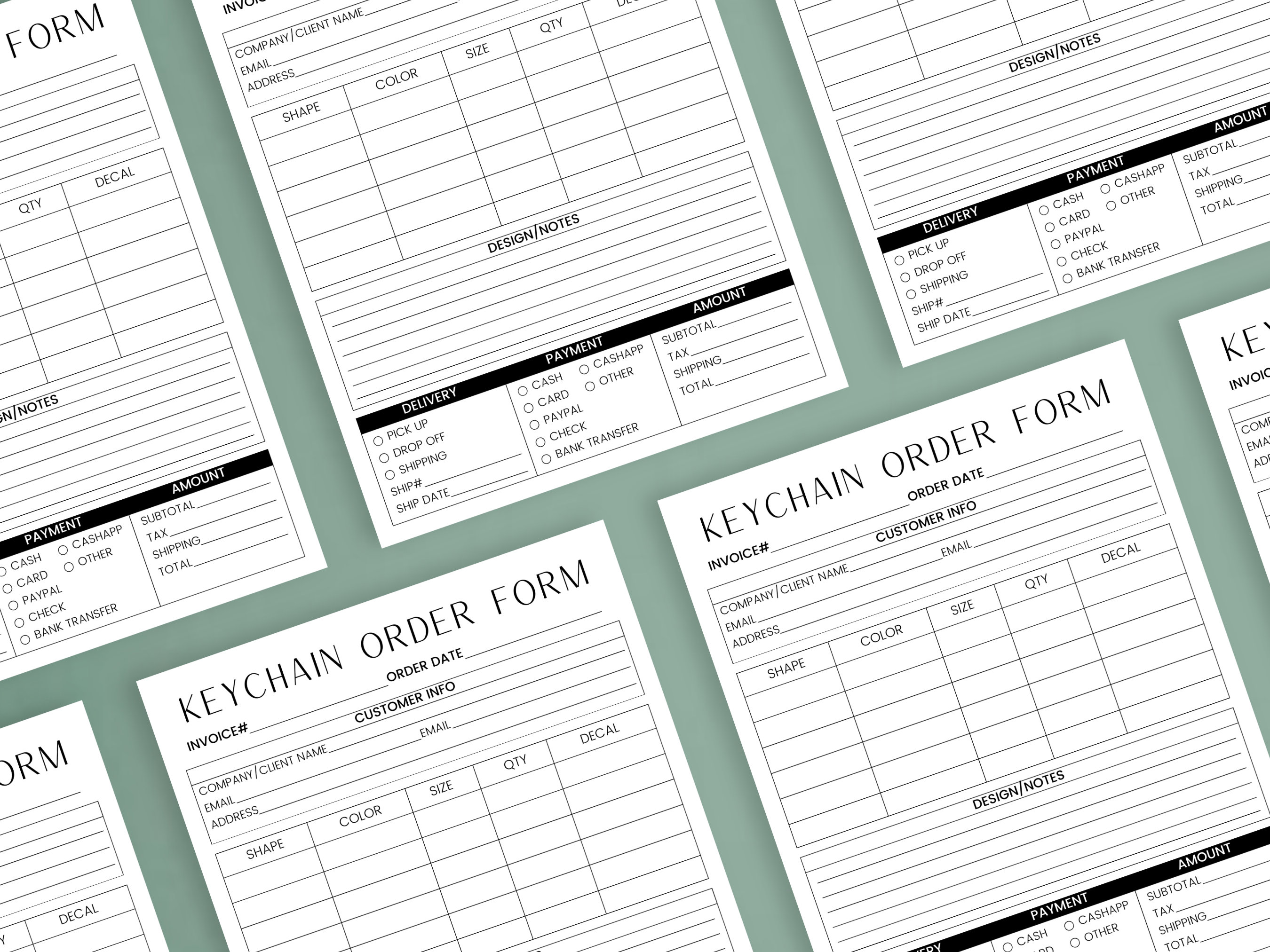Editable Keychain Order Form, Canva Template Business Template, Order ...