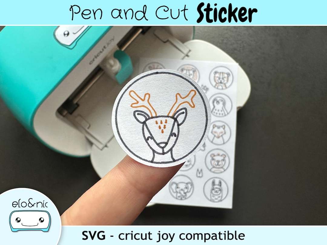 Cricut Joy Sticker Sheet Cricut Sticker SVG - Round Animal Sticker ...