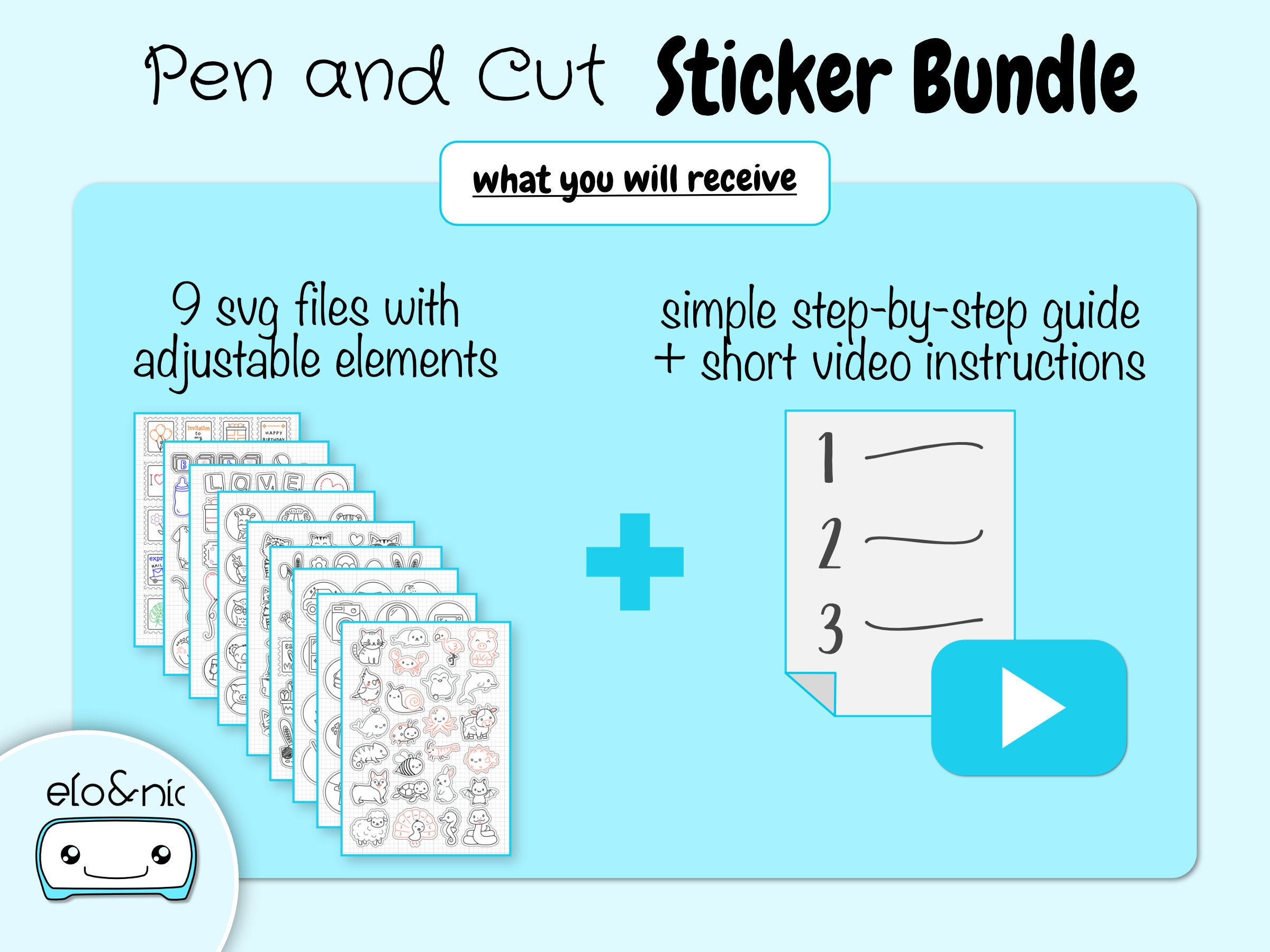 Cricut Joy Sticker Sheet Bundle SVG animal Sticker Baby Sticker ...