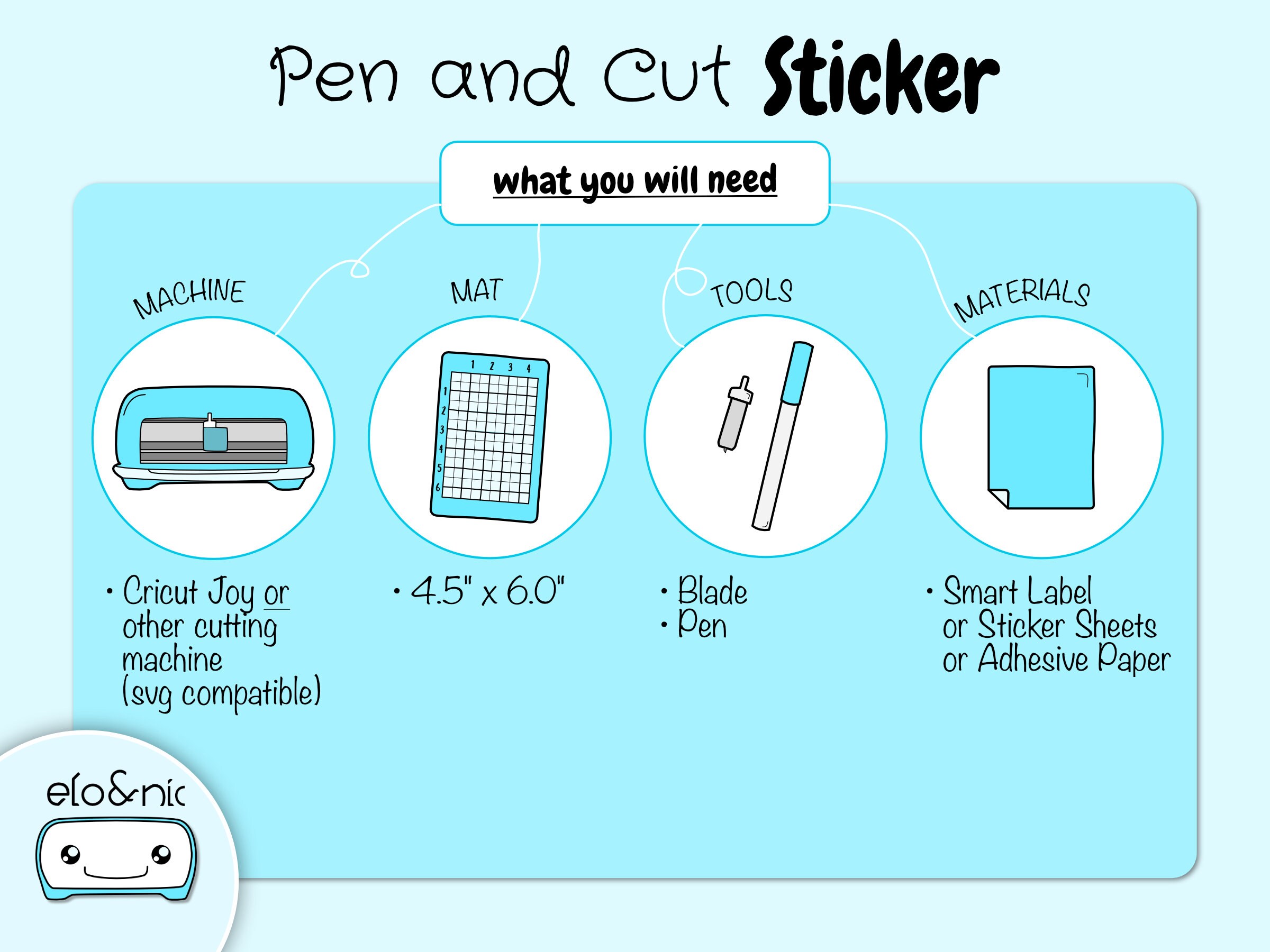 Cricut Joy Sticker Sheet Cricut Sticker SVG - Round Animal Sticker ...