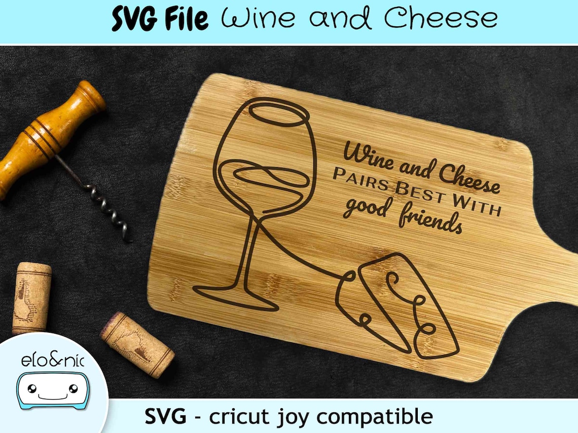 Charcuterie Board - Svg File for Cricut Joy - Wine and Cheese Board ...