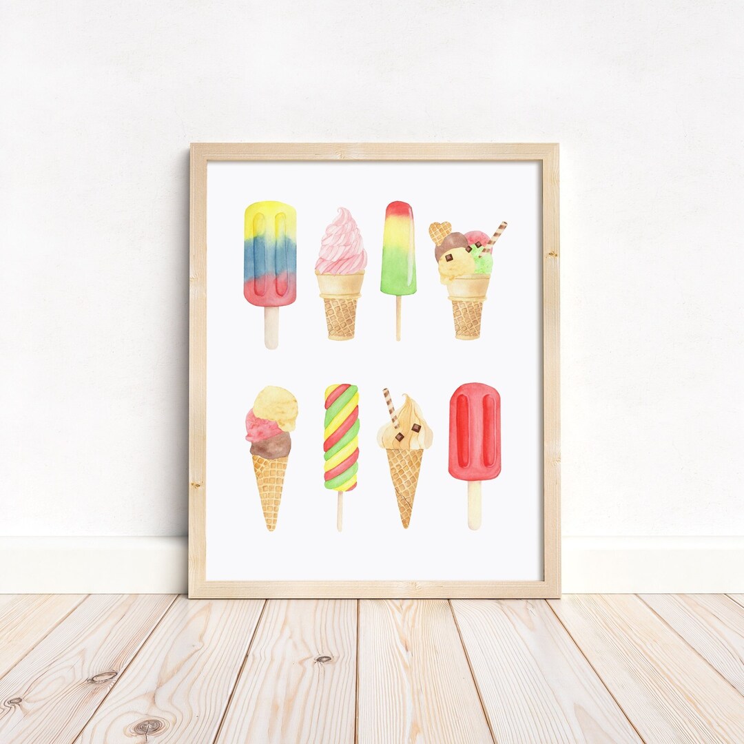 Ice Cream Print Popsicle Print Ice Cream Printable Popsicle - Etsy