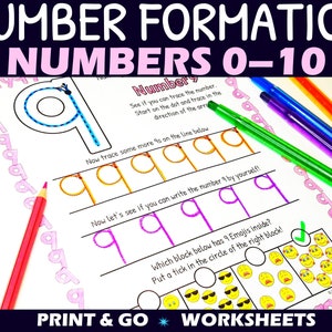 Printable Number Formation Practice Worksheets Learning to Write ...