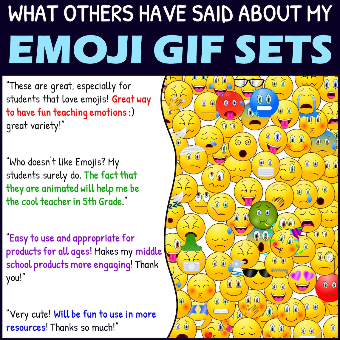 Emoji Clipart and Gifs MEGA BUNDLE Emotions Clipart - Etsy