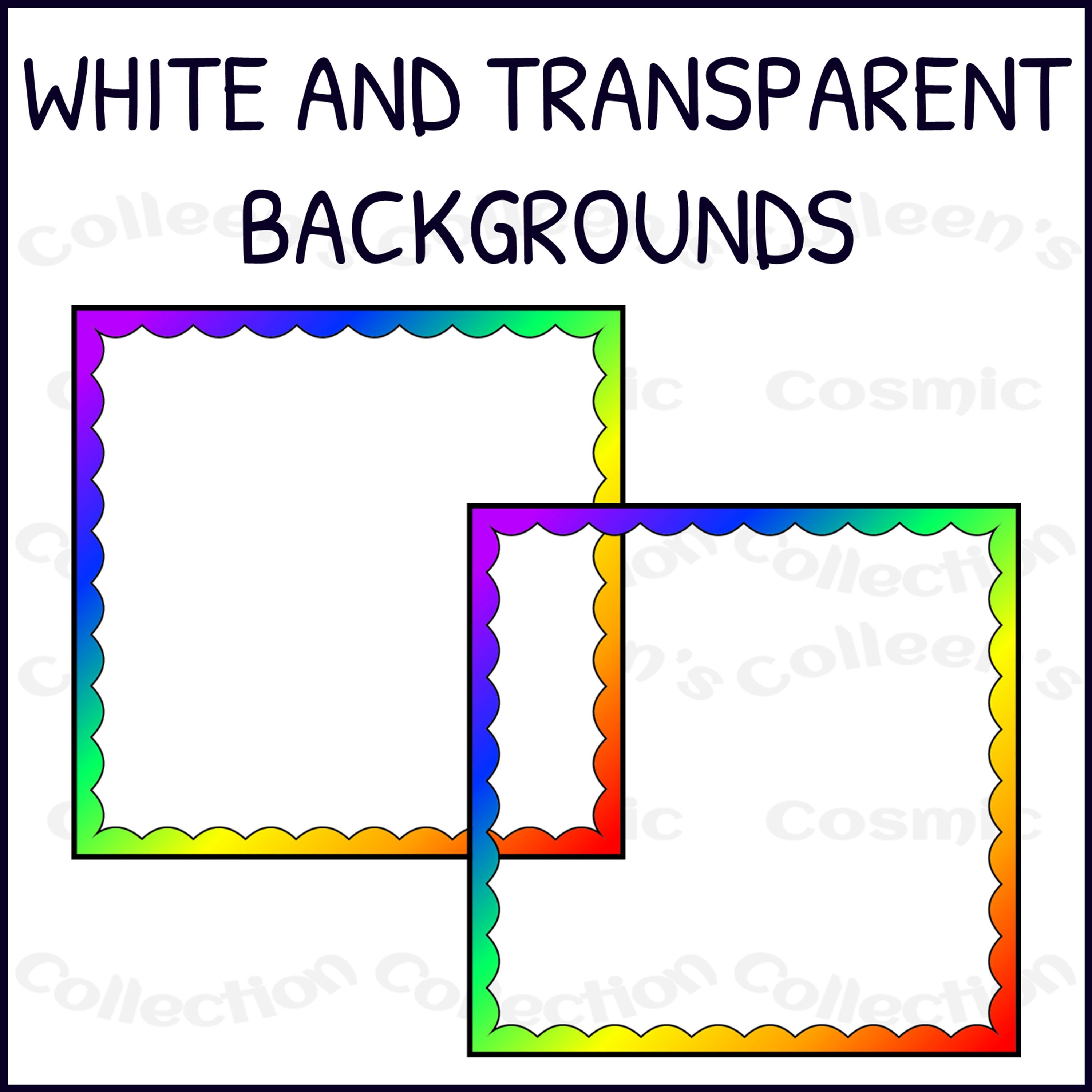 Rainbow Scalloped Borders Border Clipart - Etsy