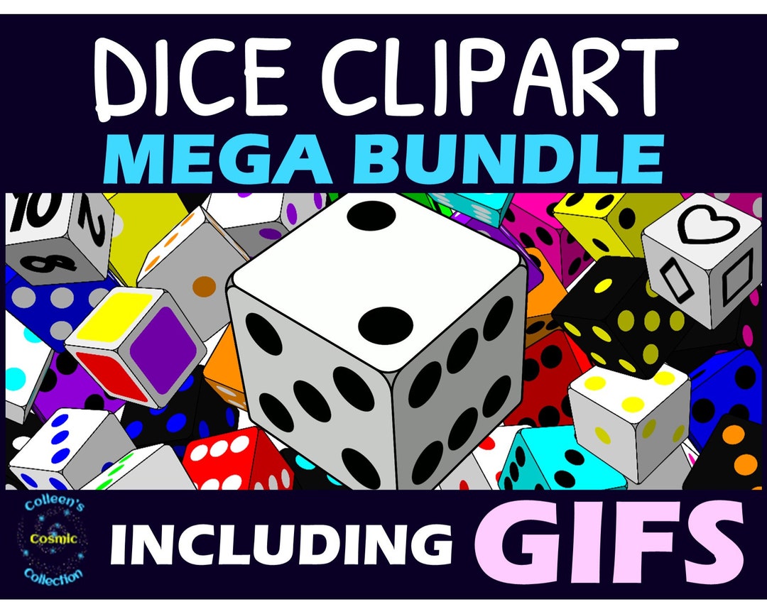 Dice Clipart and Digital Dice Gifs MEGA BUNDLE - Etsy