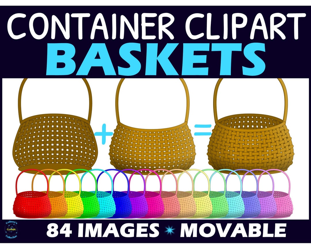Rainbow Baskets Clipart Containers - Etsy