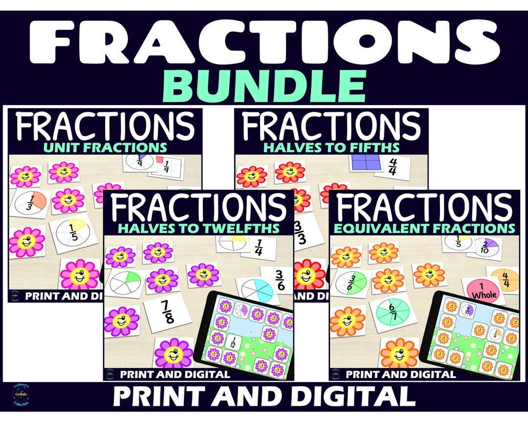 Spring Fractions Activity BUNDLE - Matching Games - Printable and ...