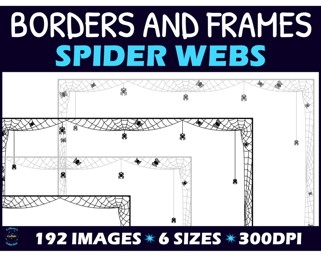 Spider Web Borders Halloween Clipart - Halloween Border Clipart - Etsy