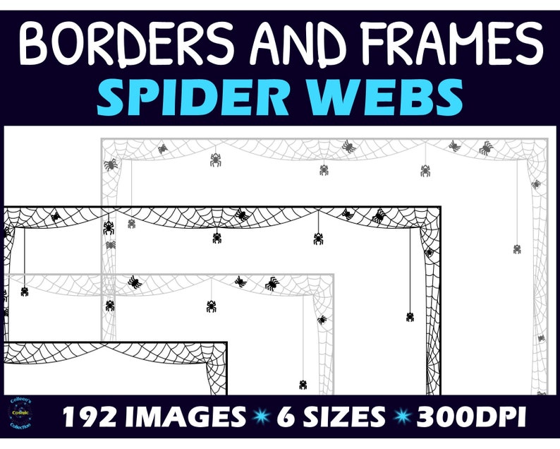 Spider Web Borders Halloween Clipart Halloween Border Clipart - Etsy