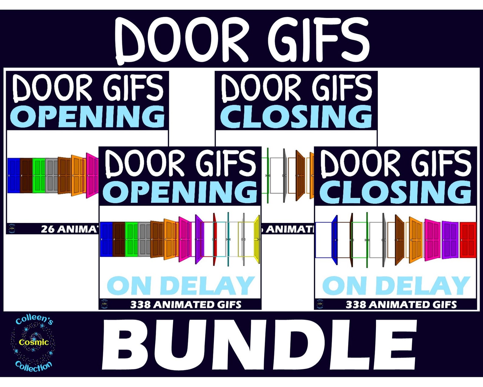 Opening and Closing Door Gifs BUNDLE - Clipart Doors, Door Clipart ...