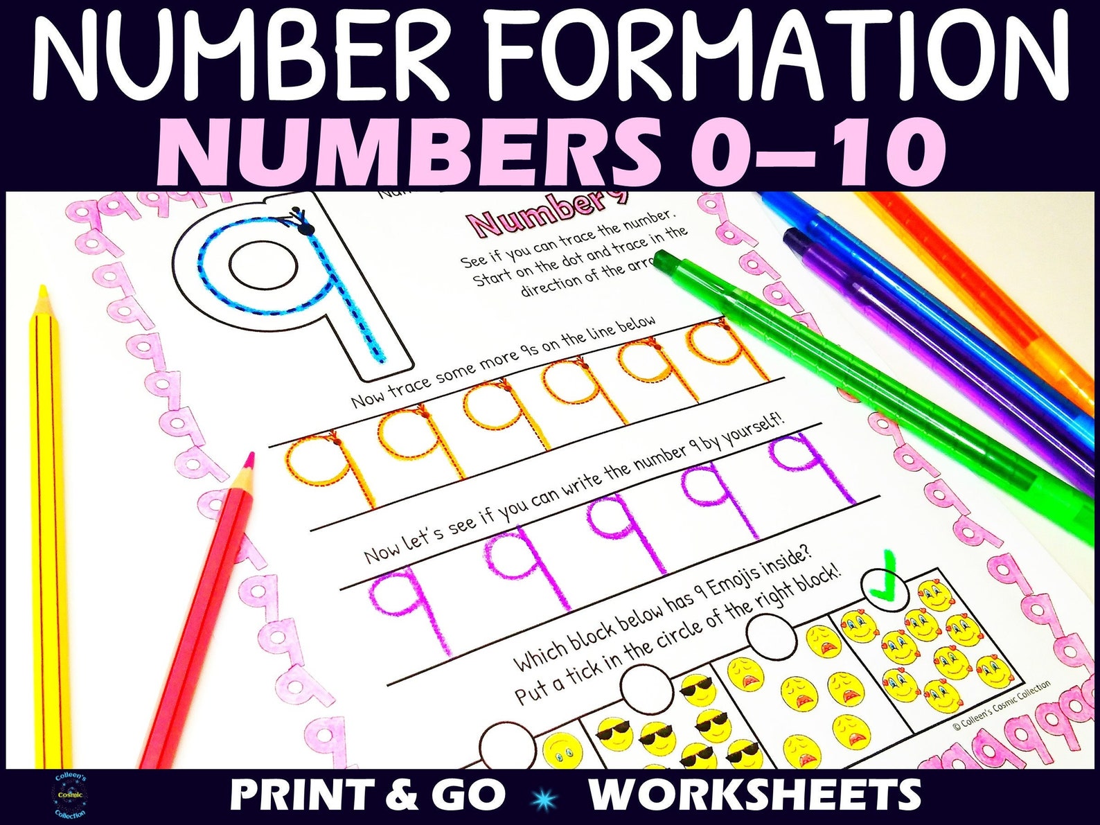 Printable Number Formation Practice Worksheets Learning to Write ...