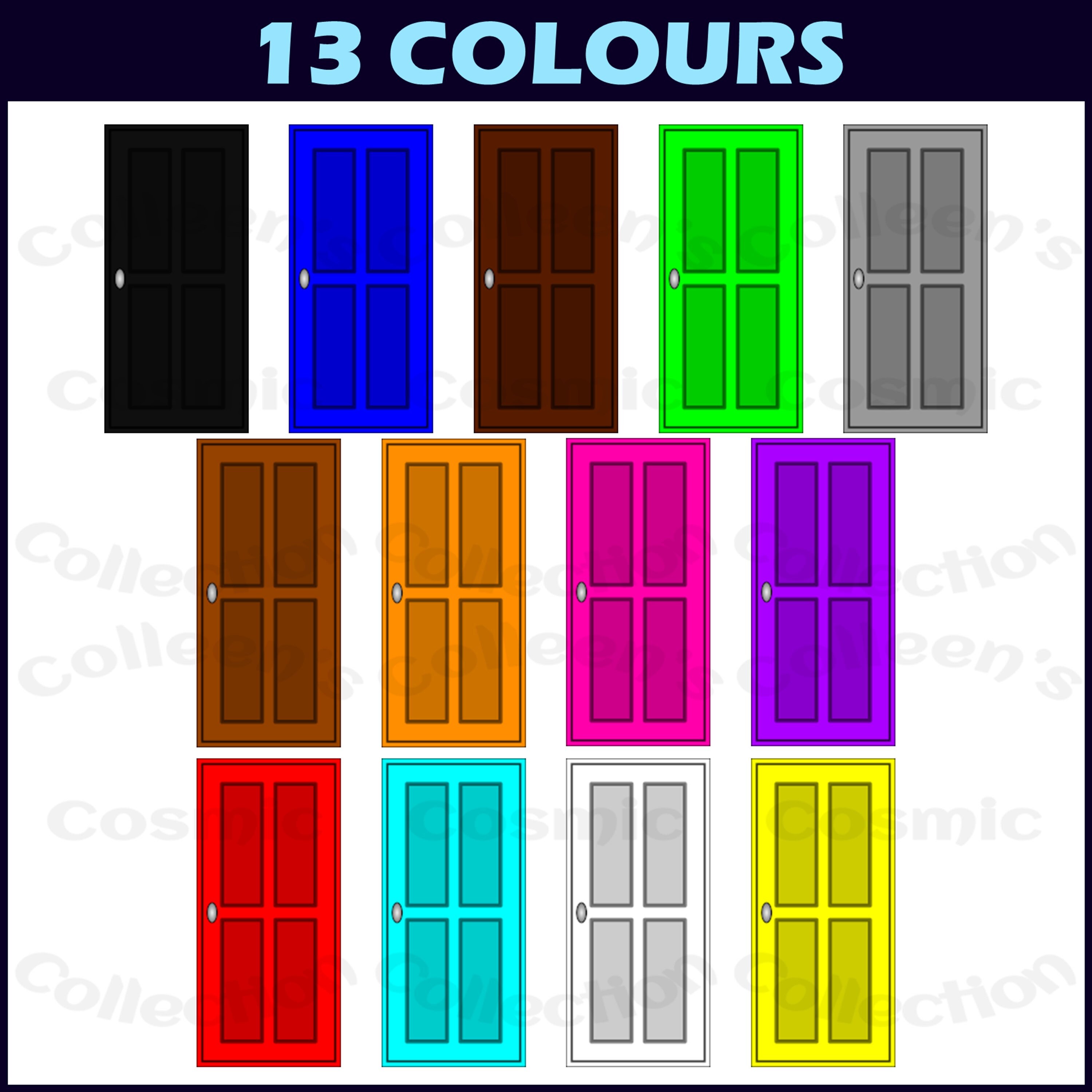 Rainbow Doors Clipart - Closed, Door Clipart, Rainbow Doors ...