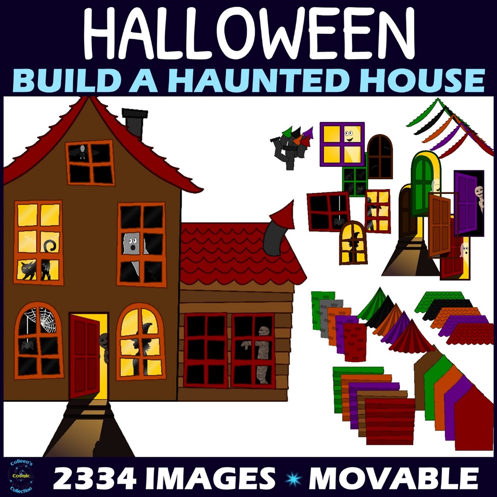 Build Your Own Scene Halloween Clipart and Animated GIF Clipart BUNDLE ...
