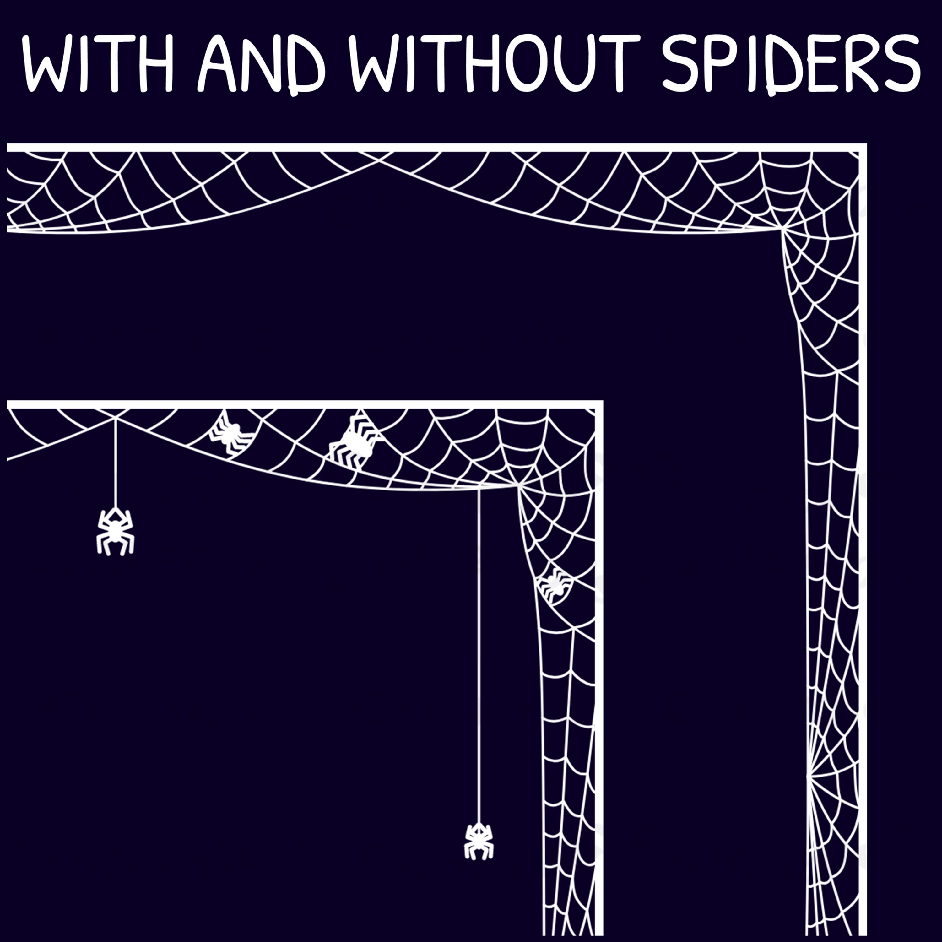 Spider Web Borders Halloween Clipart - Halloween Border Clipart - Etsy