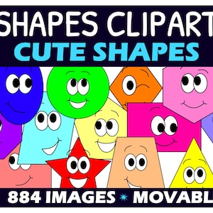 Shapes Clipart 2D Shapes PNG Cute Geometric Shapes Clip Art - Etsy