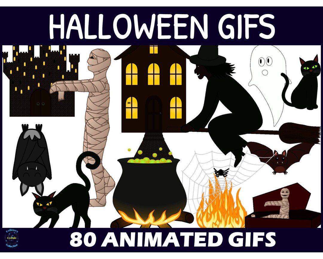 Animated GIF Halloween Clipart Spooky Halloween Clip Art - Etsy
