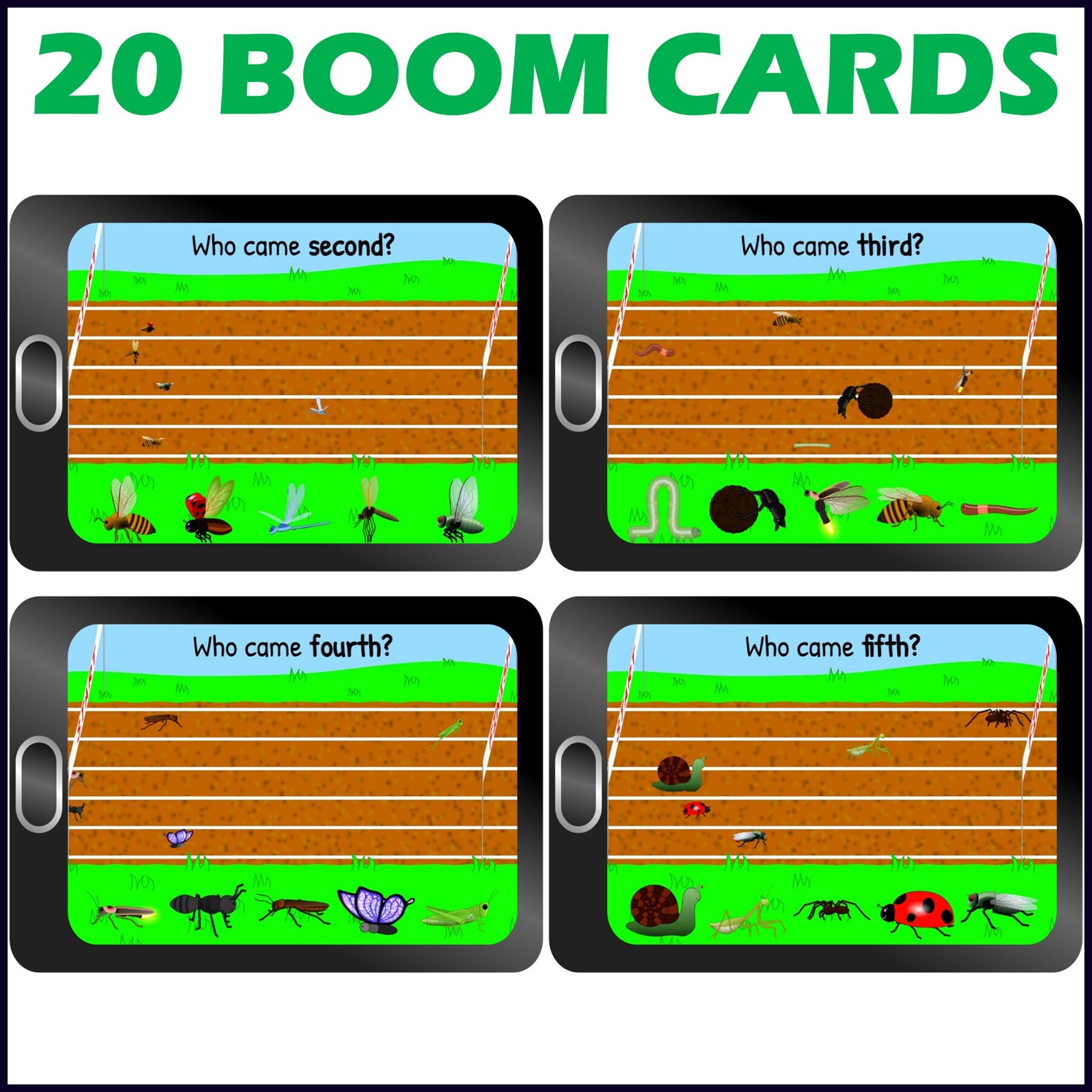 Spring Ordinal Numbers in Words Activity - Digital Boom™ Cards - First ...