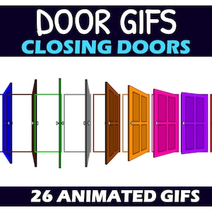 Animated GIF Closing Doors Clipart, Door Clipart, Rainbow Doors ...
