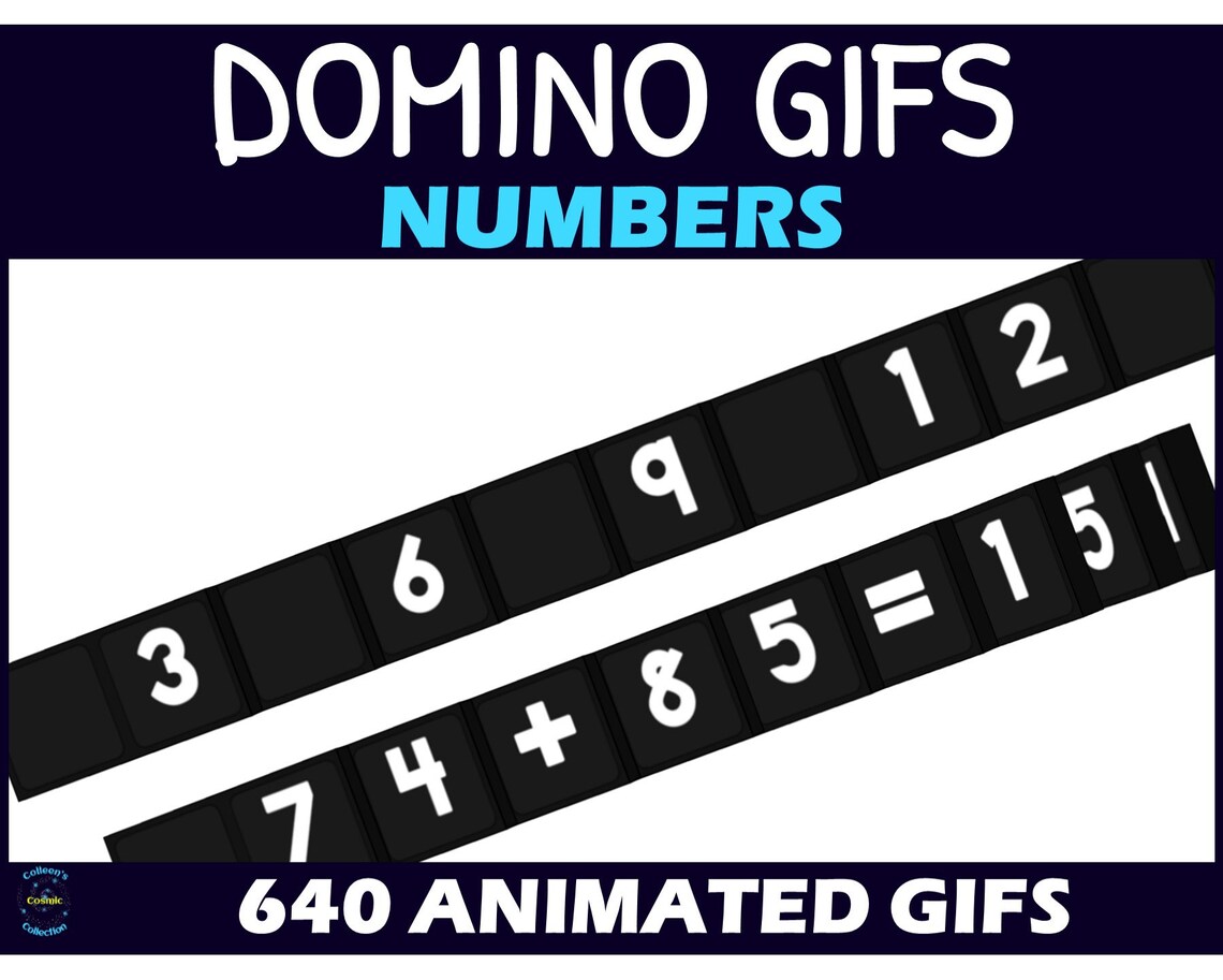 Domino Gifs Animated Dominoes Clipart Black With White - Etsy