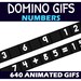 Domino Gifs Animated Dominoes Clipart Black With White Numbers - Etsy