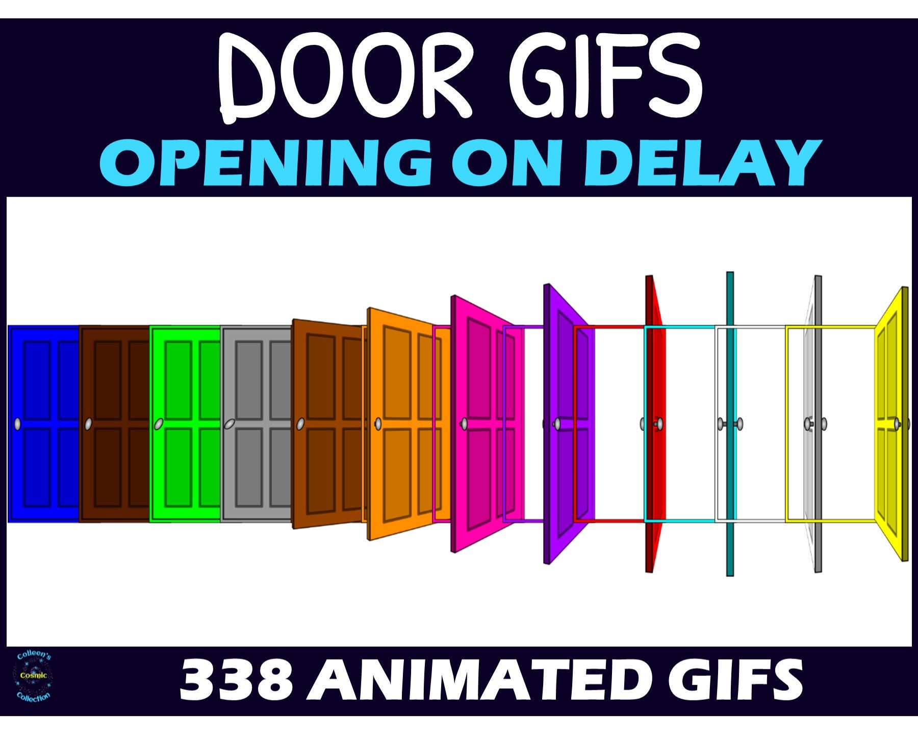 Animated GIF Opening on Delay Doors Clipart, Door Clipart, Rainbow ...