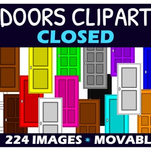 Rainbow Doors Clipart Closed, Door Clipart, Rainbow Doors, Transparent ...