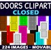 Rainbow Doors Clipart Closed, Door Clipart, Rainbow Doors, Transparent ...