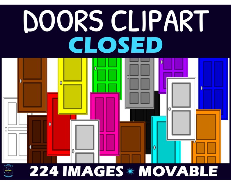 Rainbow Doors Clipart Closed, Door Clipart, Rainbow Doors, Transparent ...