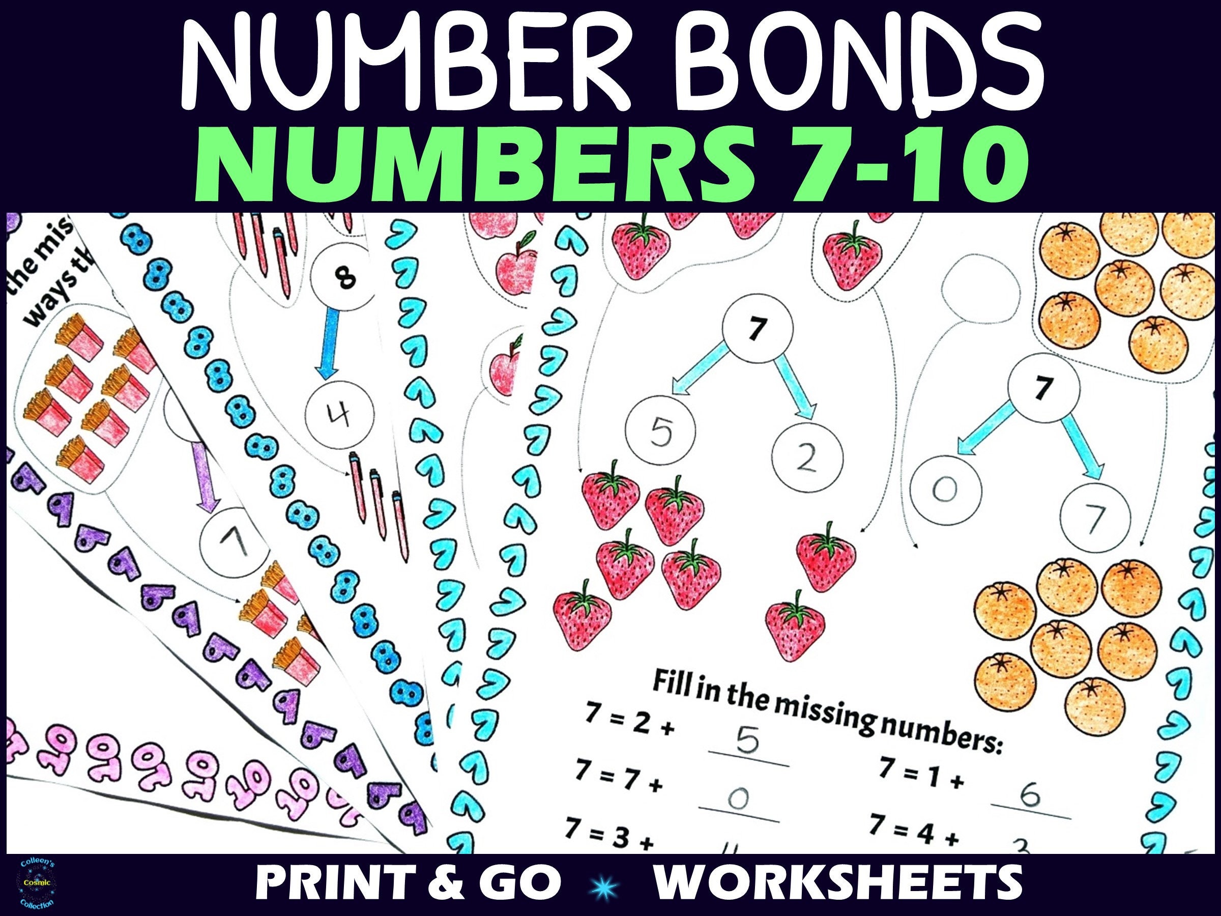 Number Bonds to 10 Activities - No Prep Worksheets - Printable ...